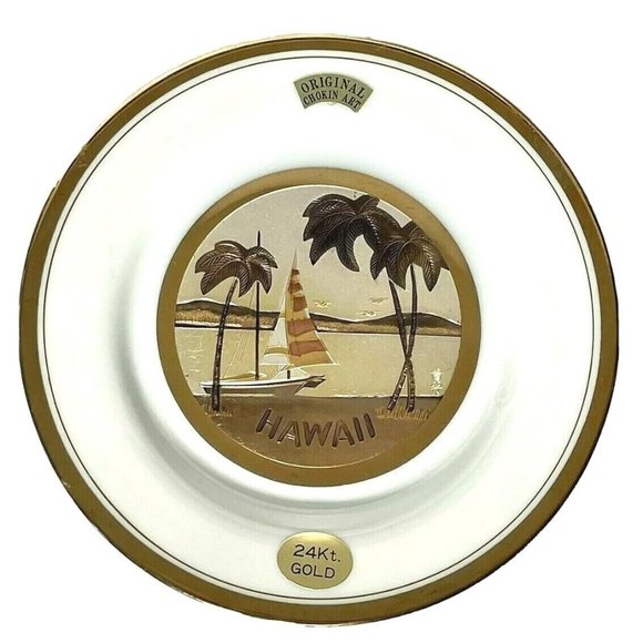 Art of Chokin | Accents | The Art Of Chokin Plate 24kt Gold Edge White ...